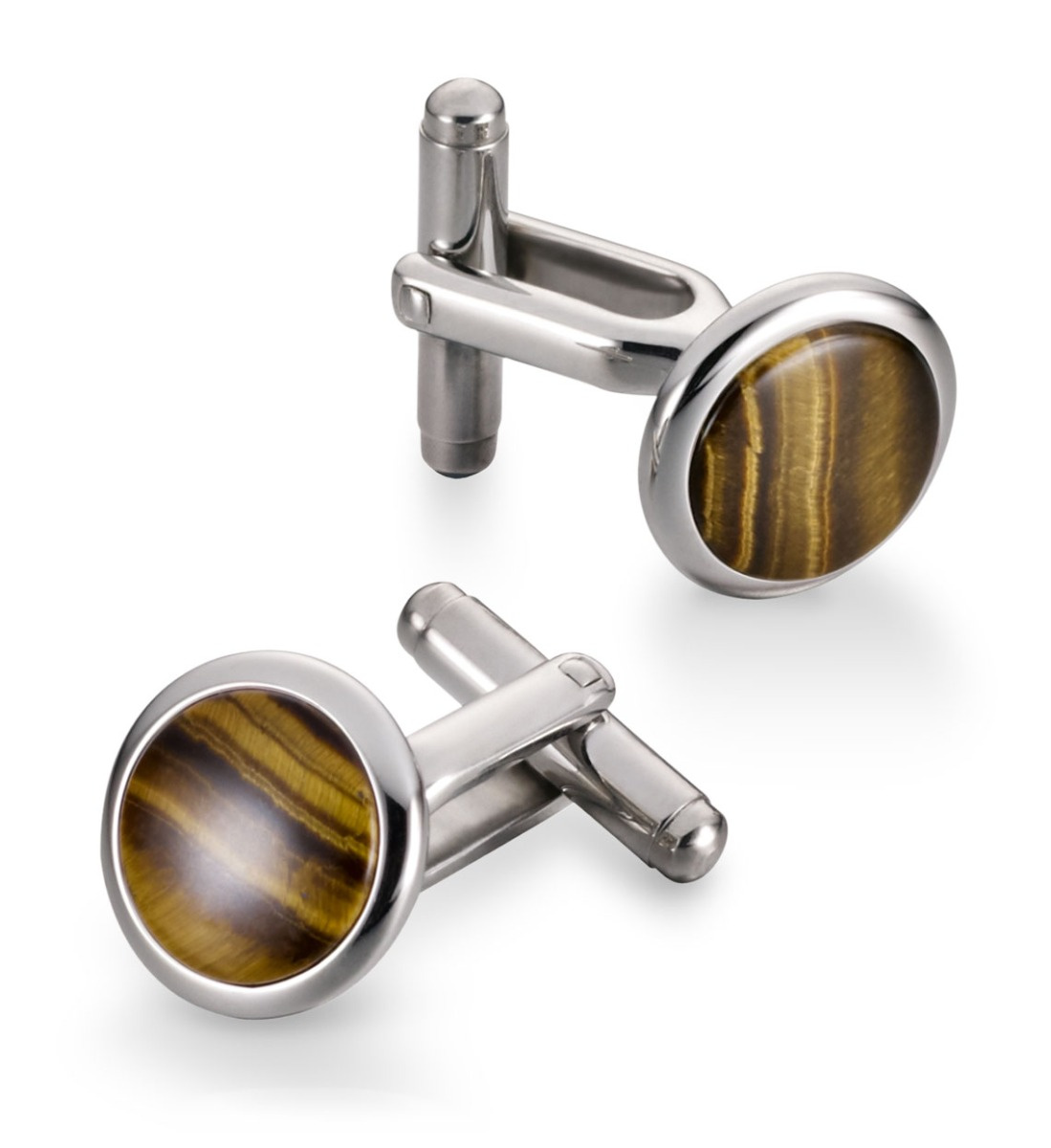 Button Cufflinks Tigers Eye - Dalvey