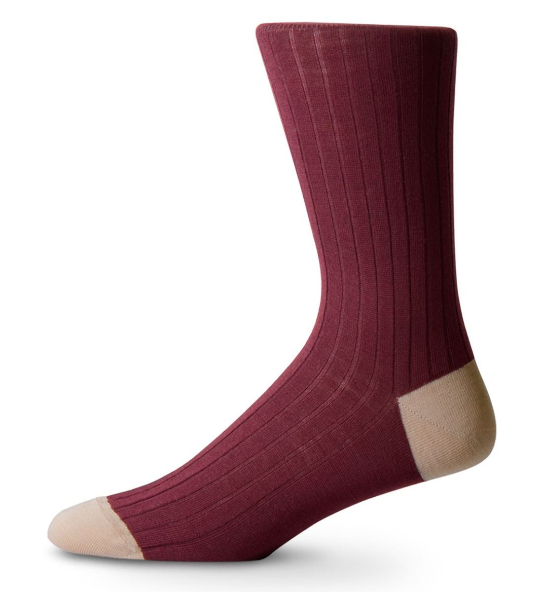 Italian Merino Wool Socks Burgundy and Cream - Dalvey