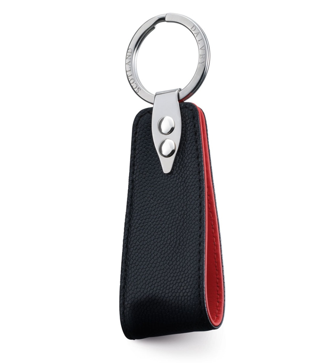 Leash Keyring Black Caviar And Red - Dalvey
